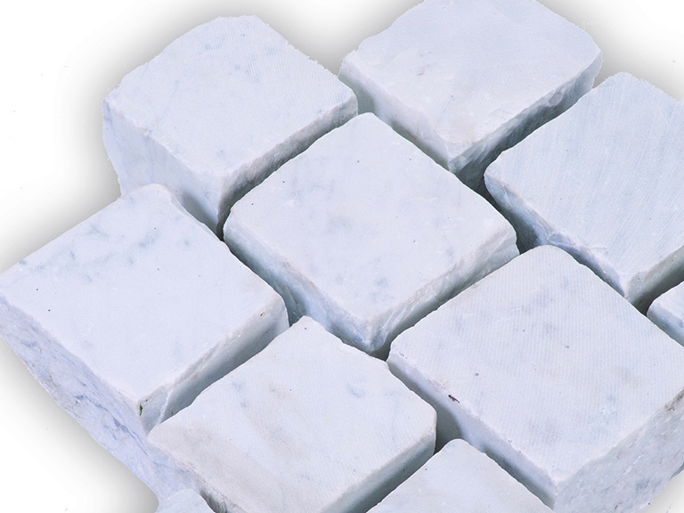 Marmor Pflastersteine Carrara Marmor - OTT Natursteine - Baustoffrecycling