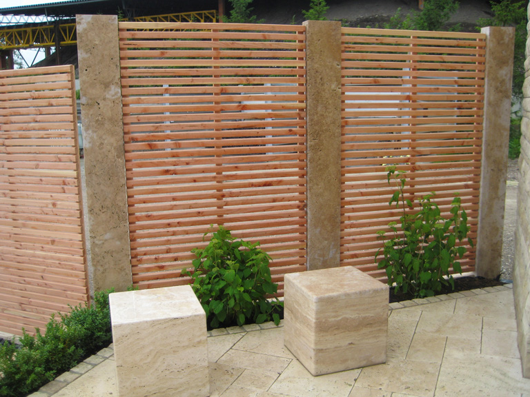 Travertin Palisaden Noce - OTT Natursteine - Baustoffrecycling